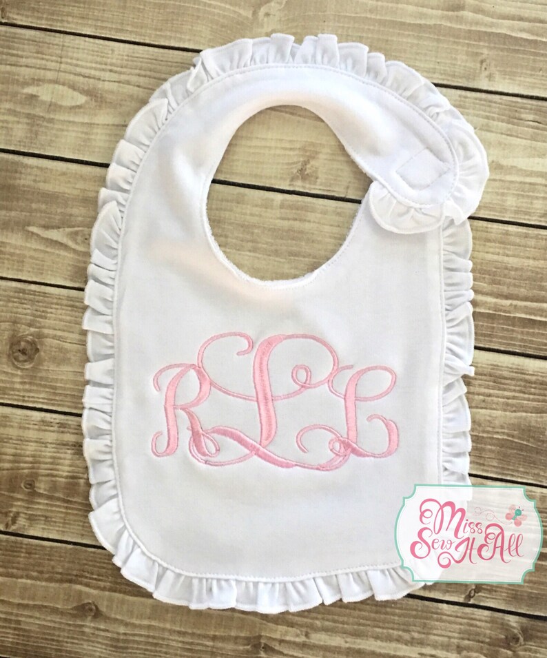 Baby Girl Ruffle Bibs With Monogram - Etsy