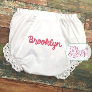 Baby White Eyelet Diaper Cover, Baby Bloomers, Custom Baby Bloomers ...