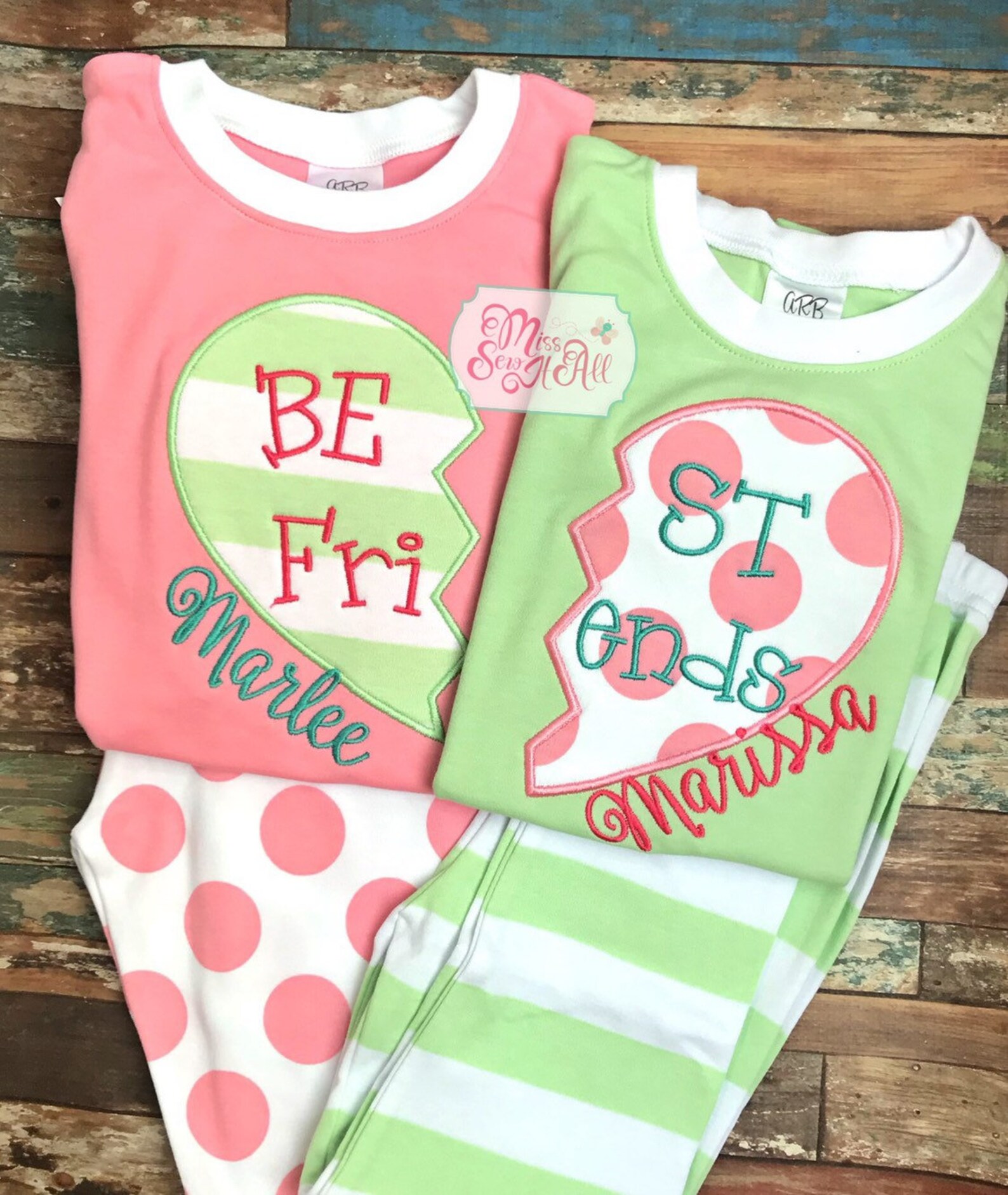 Girls Best Friend Pajamas Custom Best Friend Pajama Sets - Etsy UK