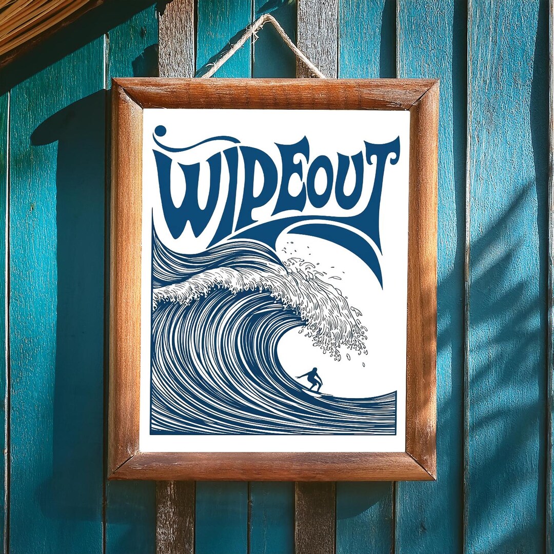 Wipeout Surfing Poster: Printable Wave Art (digital Download) - Etsy