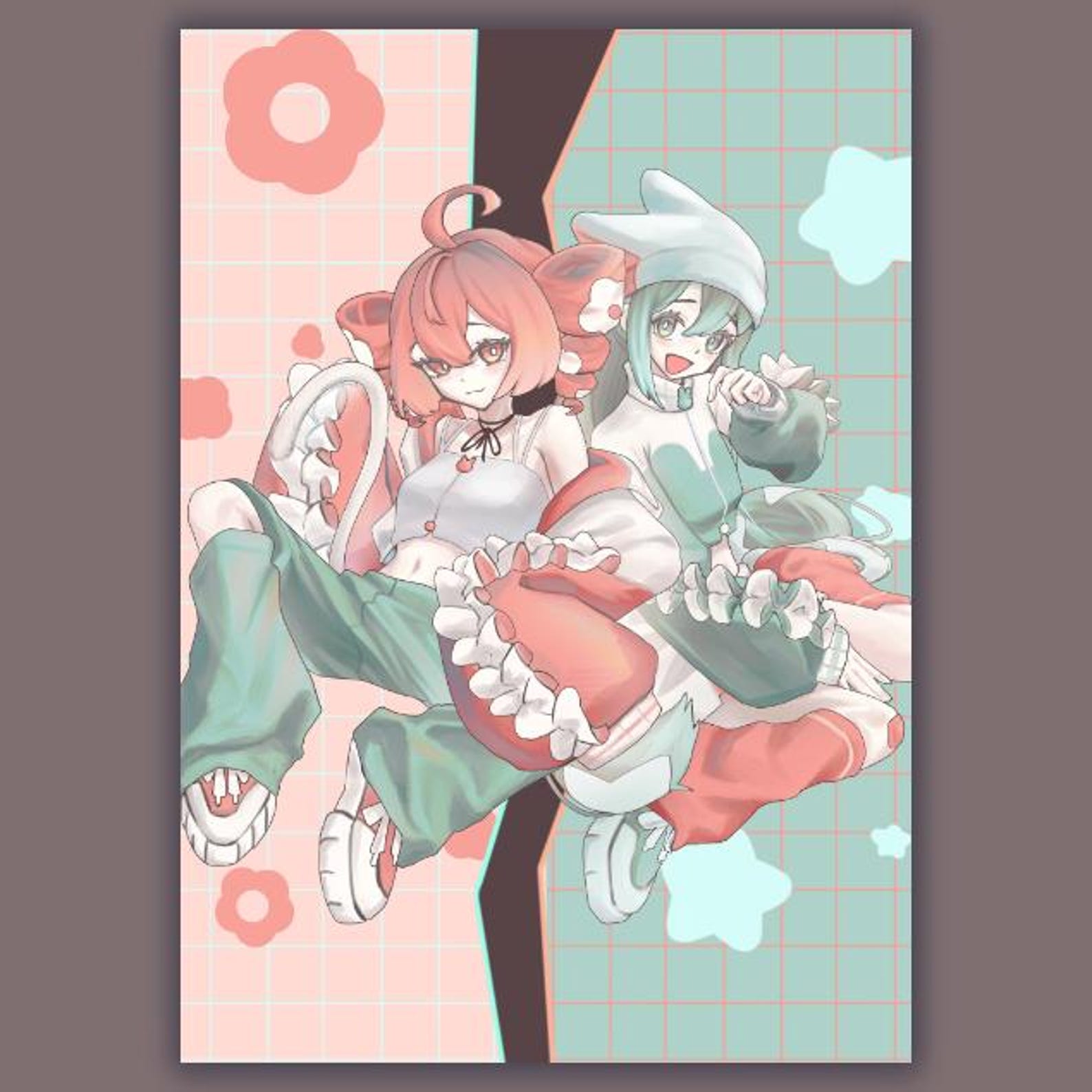 PPPP Kasane Teto Hastune Miku Vocaloid Synthv Fanart Illustration A4 ...