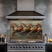 Horses Tempered Glass Backsplash,copper Splashback Tile,backsplash ...