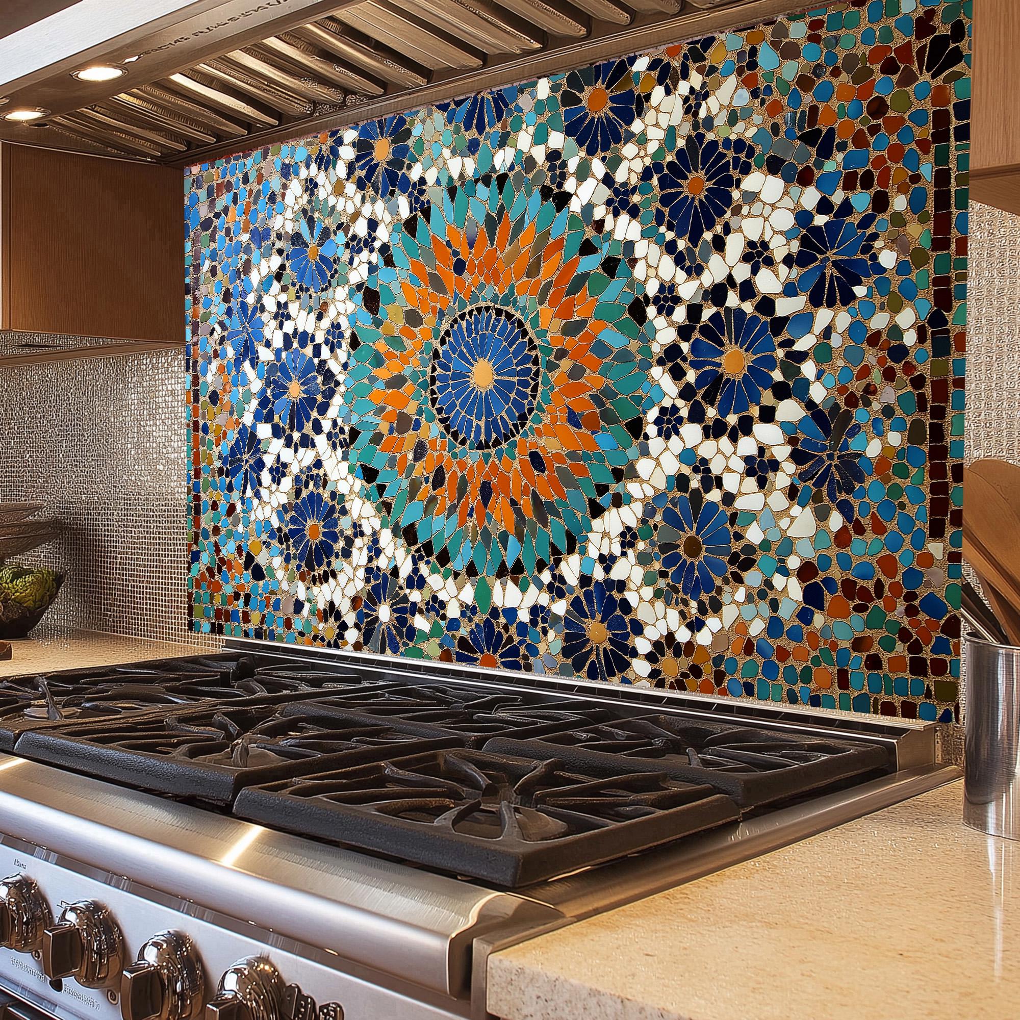 Moroccan Mosaic Glass Backsplash for Behind Stove,kitchen Backsplash ...