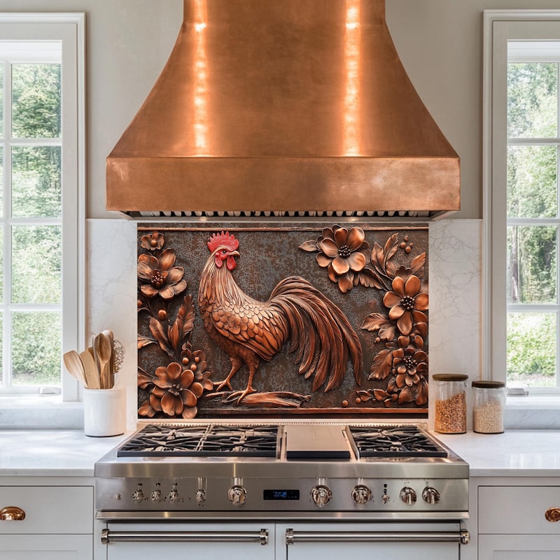 Copper Rooster Backsplash - Etsy