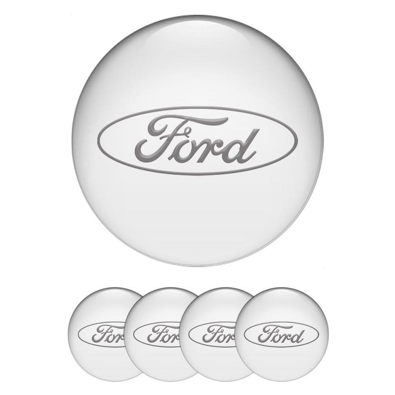 Set of 4 Ford Wheel Dome Center Caps - Self-adhesive Logo Stickers for ...
