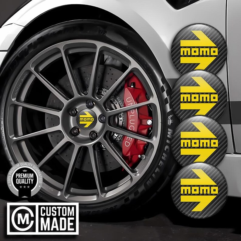 MOMO Wheel Center Caps: Domed 3D Logo Stickers (set of 4) - Etsy