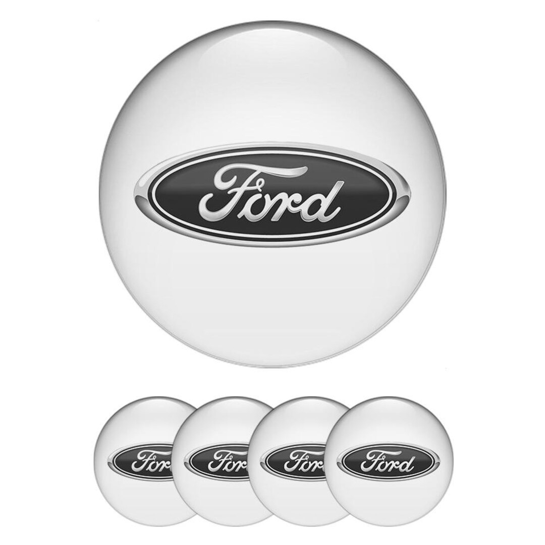 Set of 4 Ford Wheel Dome Center Caps - Self-adhesive Logo Stickers for ...