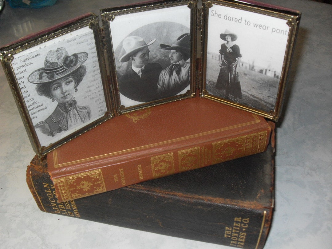 Vintage Tri Fold Picture Frame - Etsy