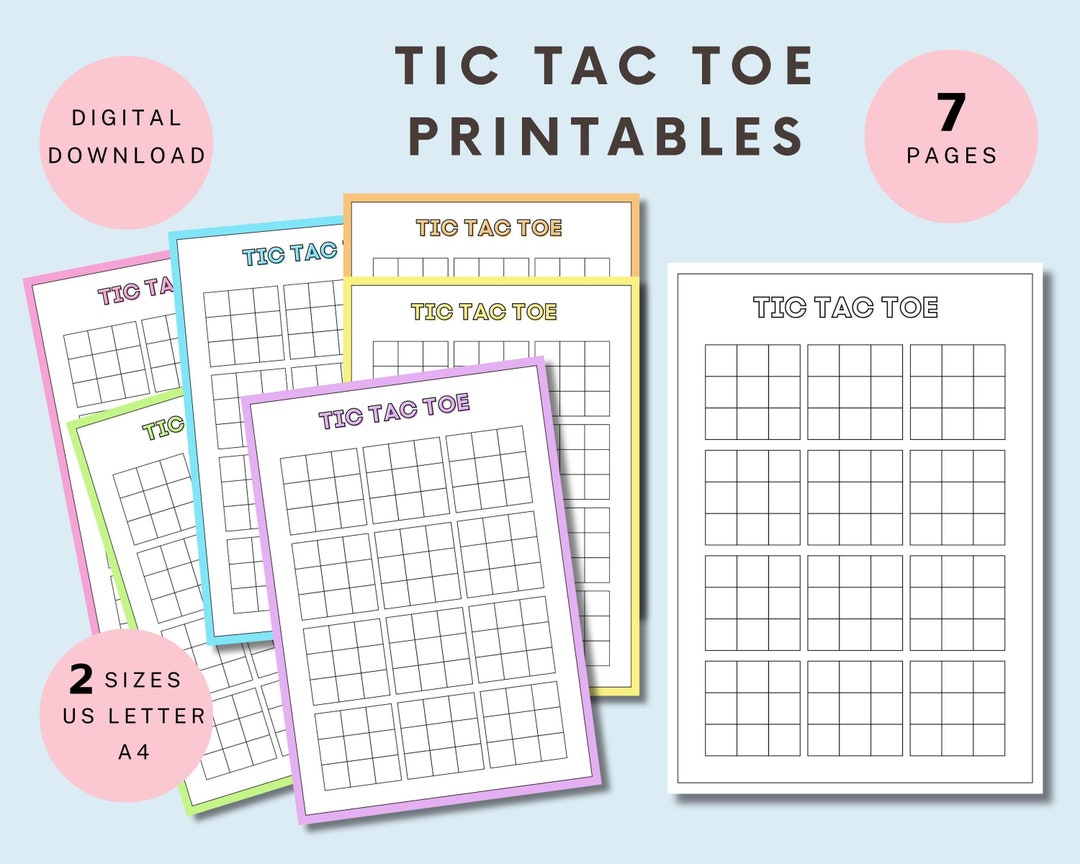 Printable Tic Tac Toe Game, Printable Game, Noughts and Crosses Game ...