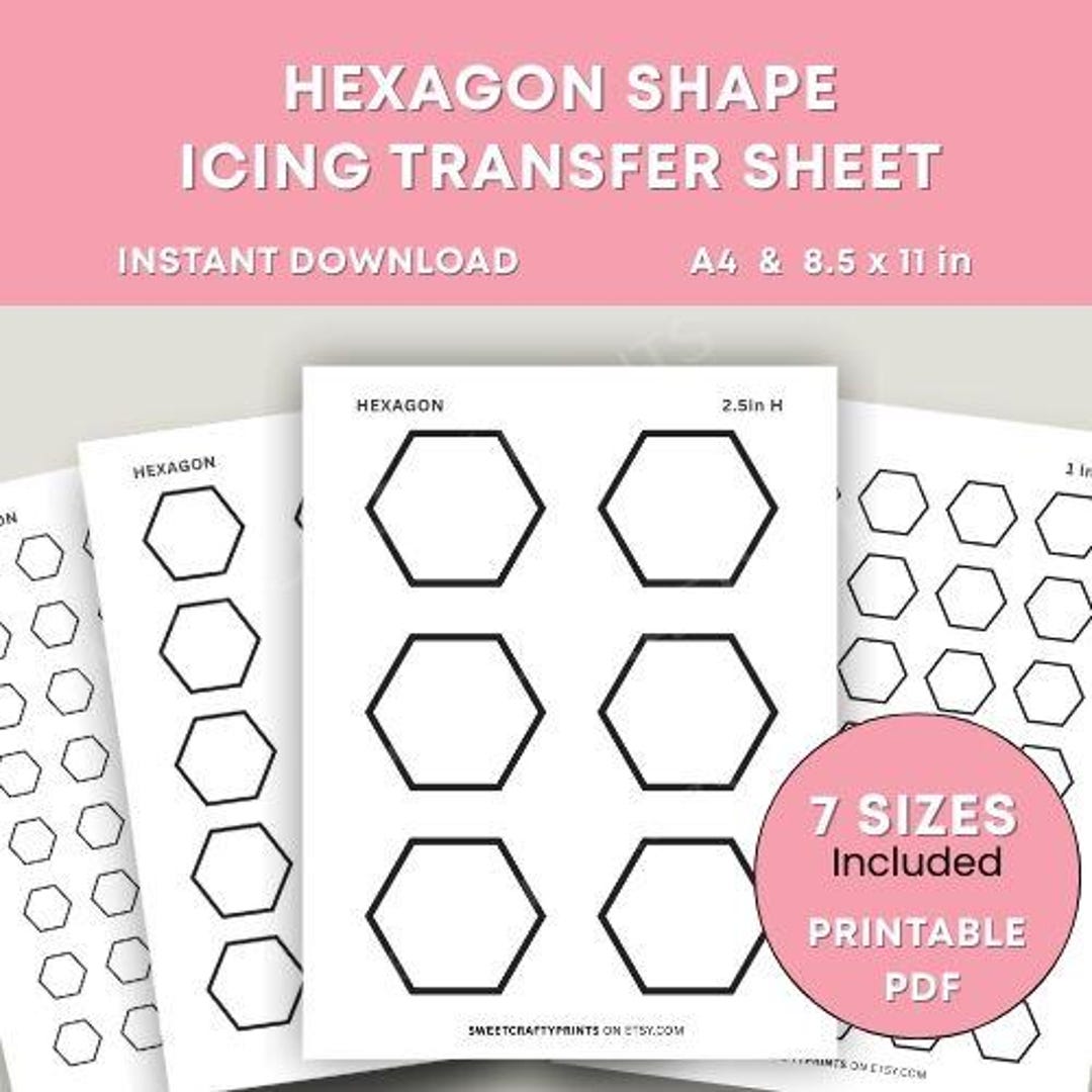 Royal Icing Hexagon Shape Transfer Sheets | Printable Hexagon Icing ...