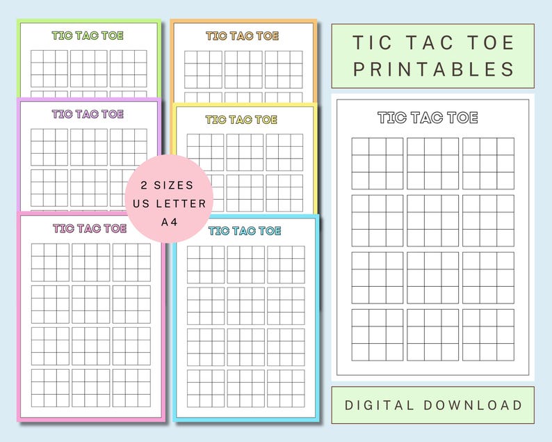 Printable Tic Tac Toe Game, Printable Game, Noughts and Crosses Game ...