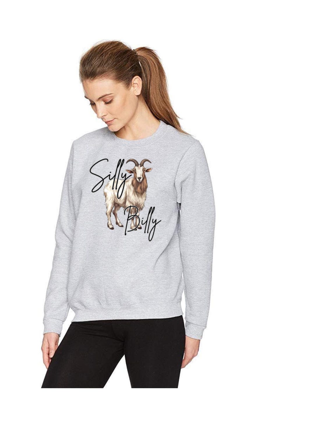Silly Billy Crewneck - Goat Sweater - Farm - Sweatshirt - Farm Apparel ...