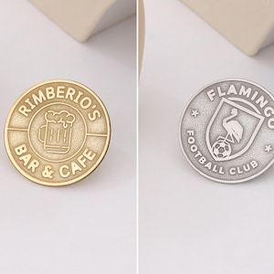 Personalized Jacket Collar Logo Pin, Engraved Company Logo Lapel Pin ...