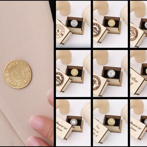 Personalized Jacket Collar Logo Pin, Engraved Company Logo Lapel Pin ...