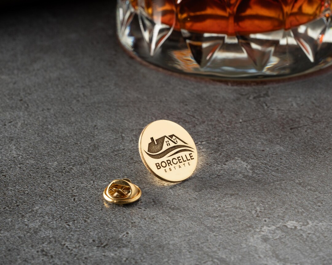 Custom Logo Lapel Pin, Engraved Corporate Name Badge - Etsy