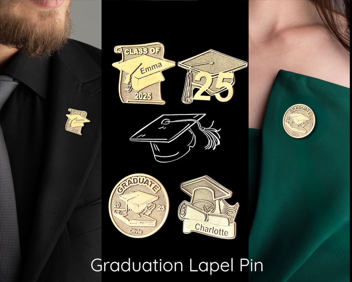 Class of 2025 Lapel Pin, Custom Graduation Brooch, School Logo Badge - Etsy