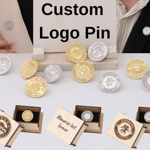 Personalized Jacket Collar Logo Pin, Engraved Company Logo Lapel Pin ...