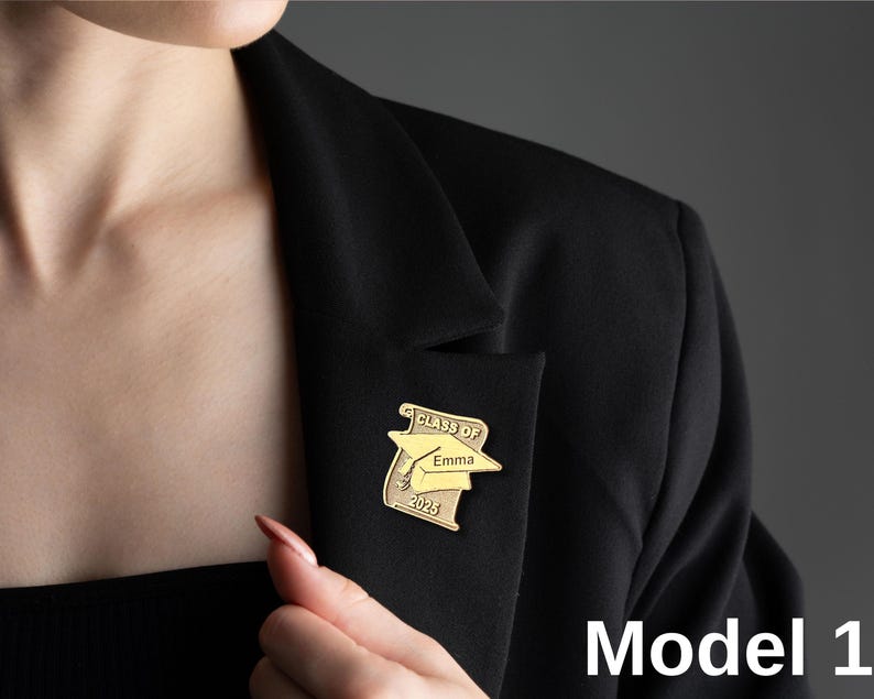 Class of 2025 Lapel Pin, Custom Graduation Brooch, School Logo Badge - Etsy