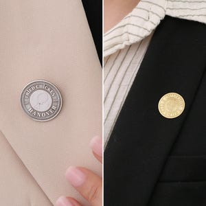 Personalized Jacket Collar Logo Pin, Engraved Company Logo Lapel Pin ...