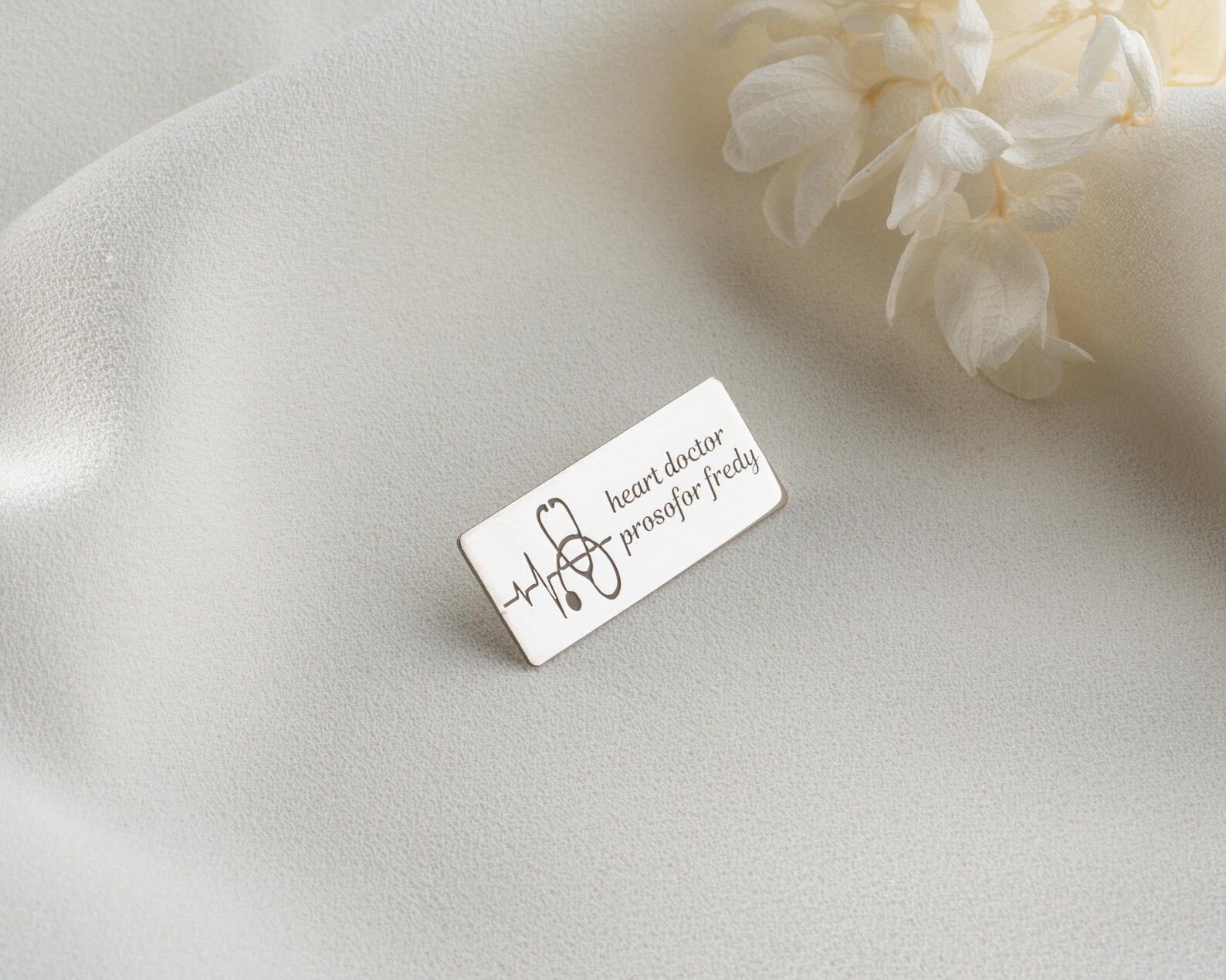 Personalized Sterling Silver Nameplate Lapel Pin, Professional Collar ...