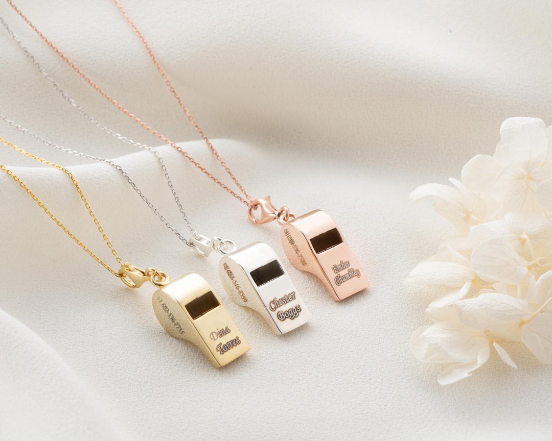 Personalized Whistle Necklace, Panic & Anxiety Relief Pendant, Engraved ...