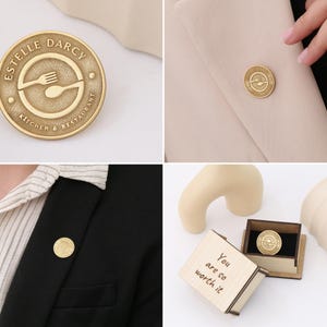 Personalized Jacket Collar Logo Pin, Engraved Company Logo Lapel Pin ...