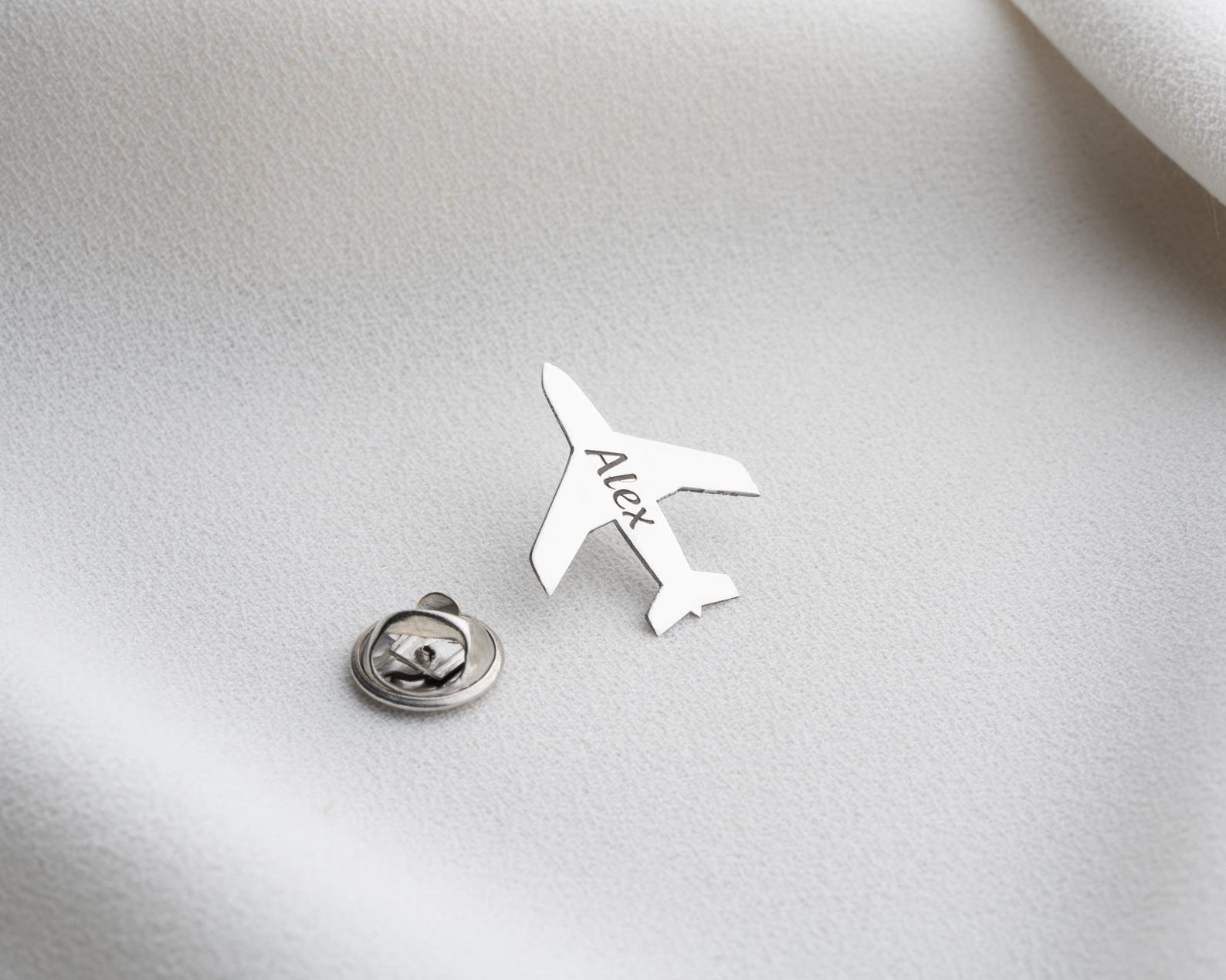 Airplane Lapel Pin, Flight Attendant Jacket Collar Name Aircraft, Pilot ...