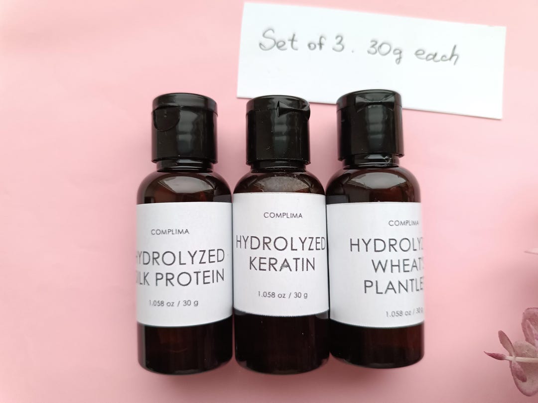 SET of 3 / Hydrolyzed Silk Protein 30g + Hydrolyzed Wheat's Plantlets ...