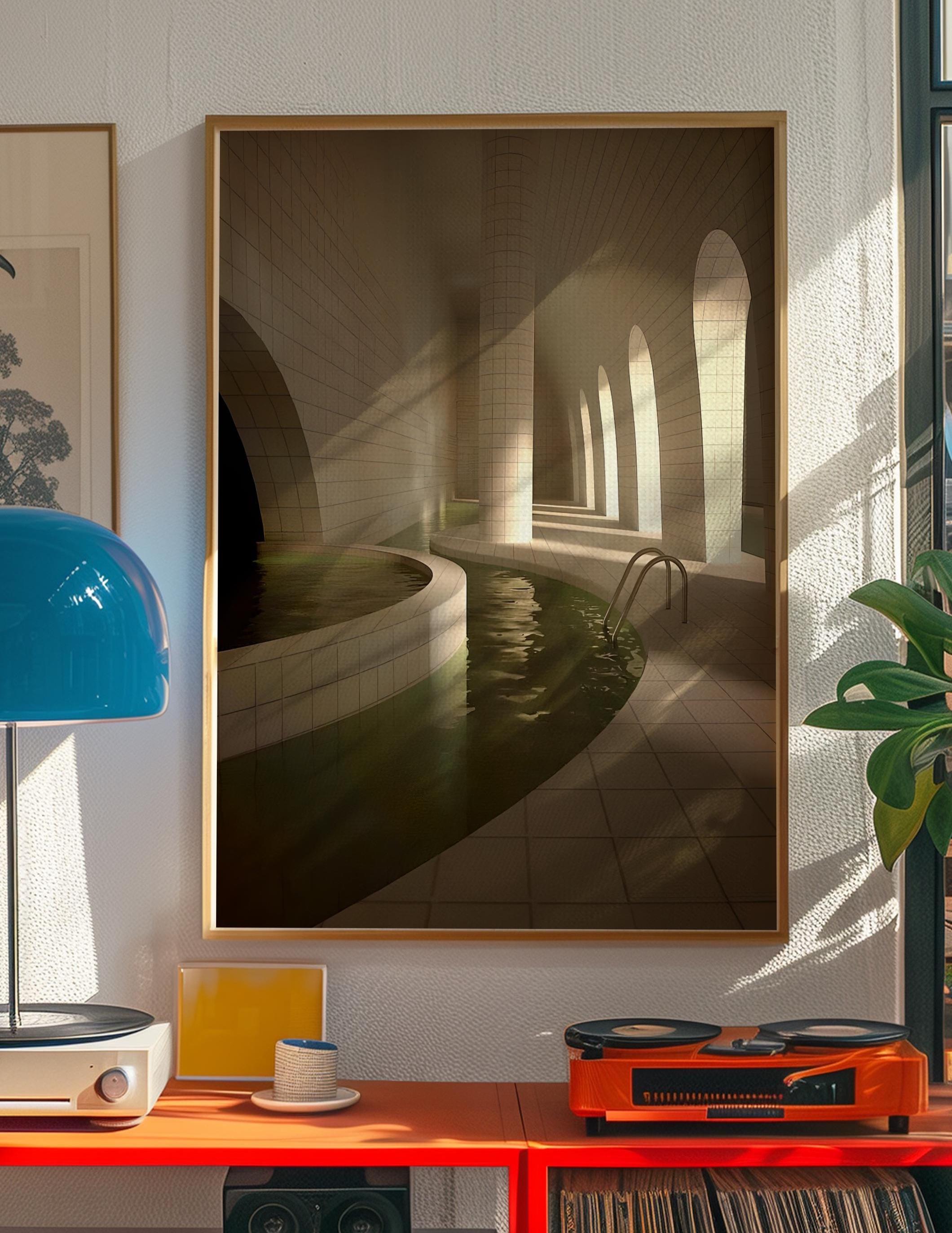 Pool Rooms Poster, Liminal Space Decor, Urban Exploration Art ...