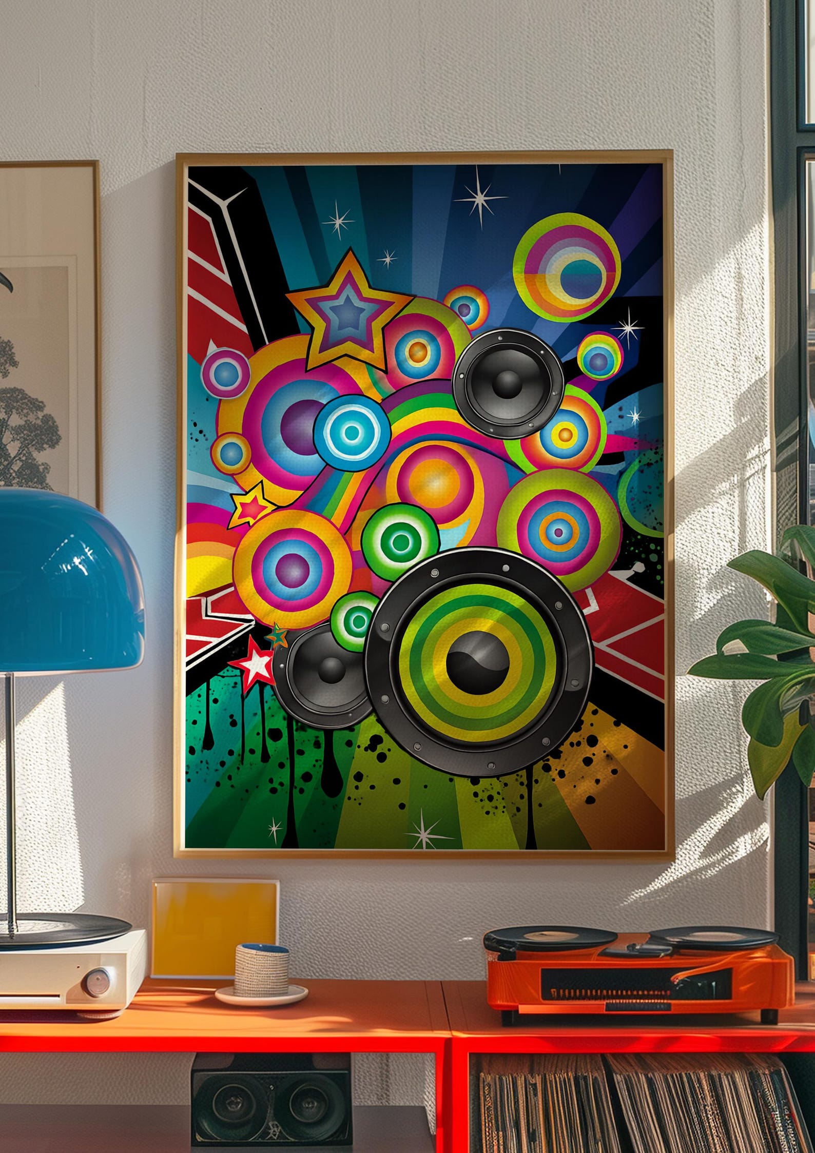 Metro Vector Digital Poster, Frutiger Metro Retro Print, Glossy Flat ...