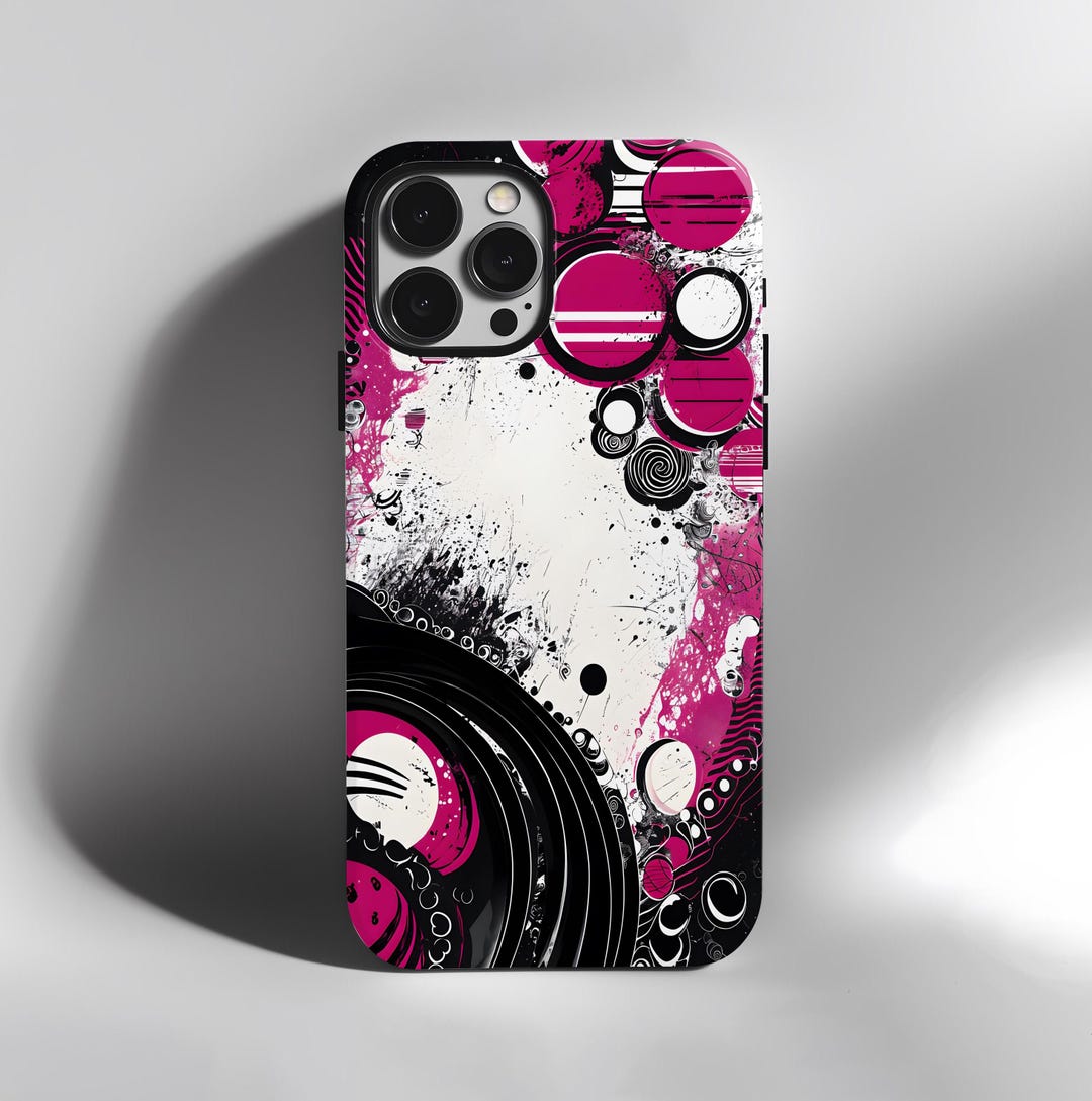 Frutiger Metro Phone Case Pink and Black, Kidcore Y2K Phone Case, Retro ...