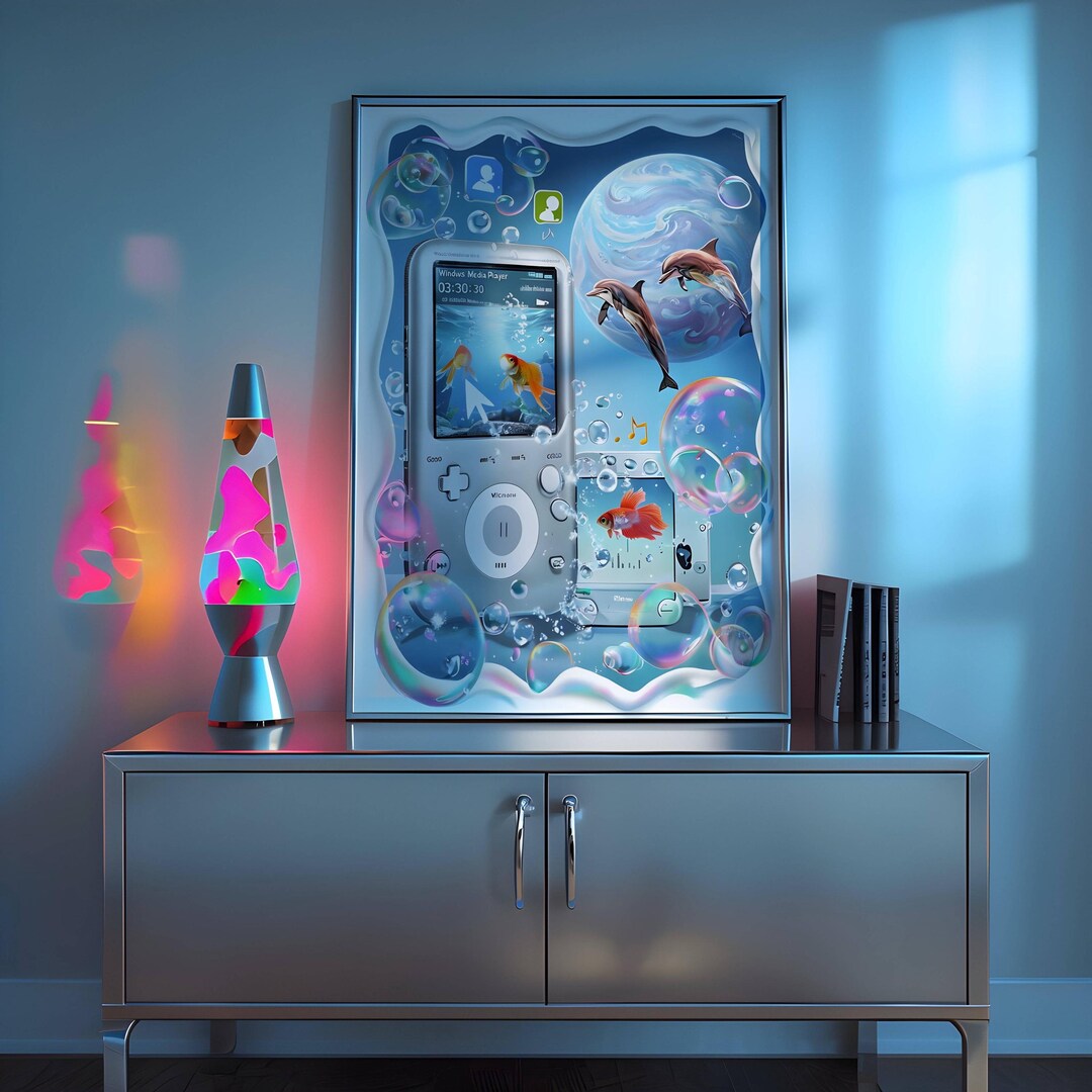 Frutiger Aero Decor, Metro Poster, Cybercore Art Piece, Y2K Vibe ...