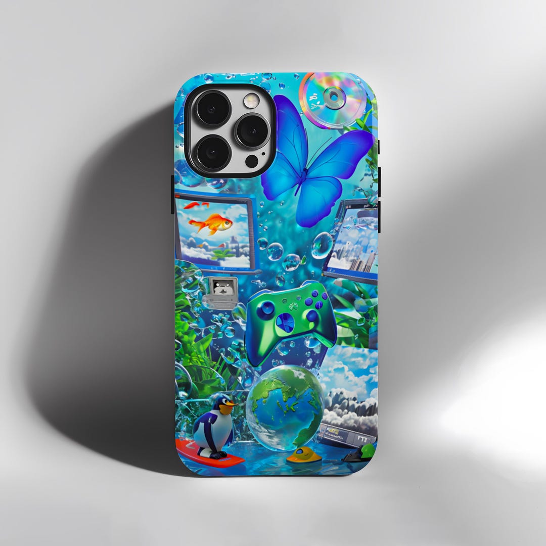 Frutiger Aero Phone Case, Cybercore Kidcore Design, Weirdcore Aesthetic ...