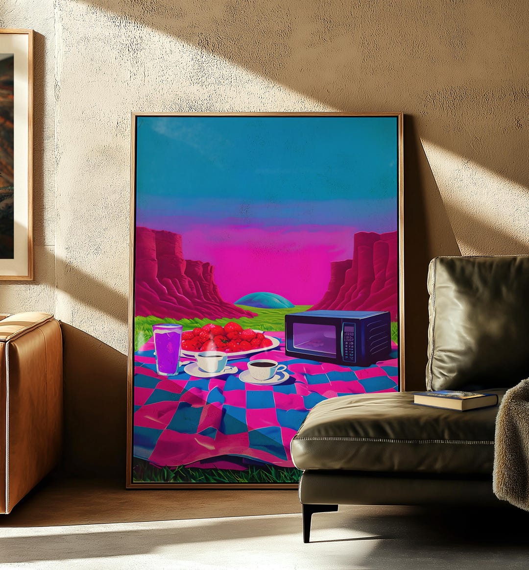 Weirdcore Picnic Poster: Dreamcore Cybercore Art Print - Etsy