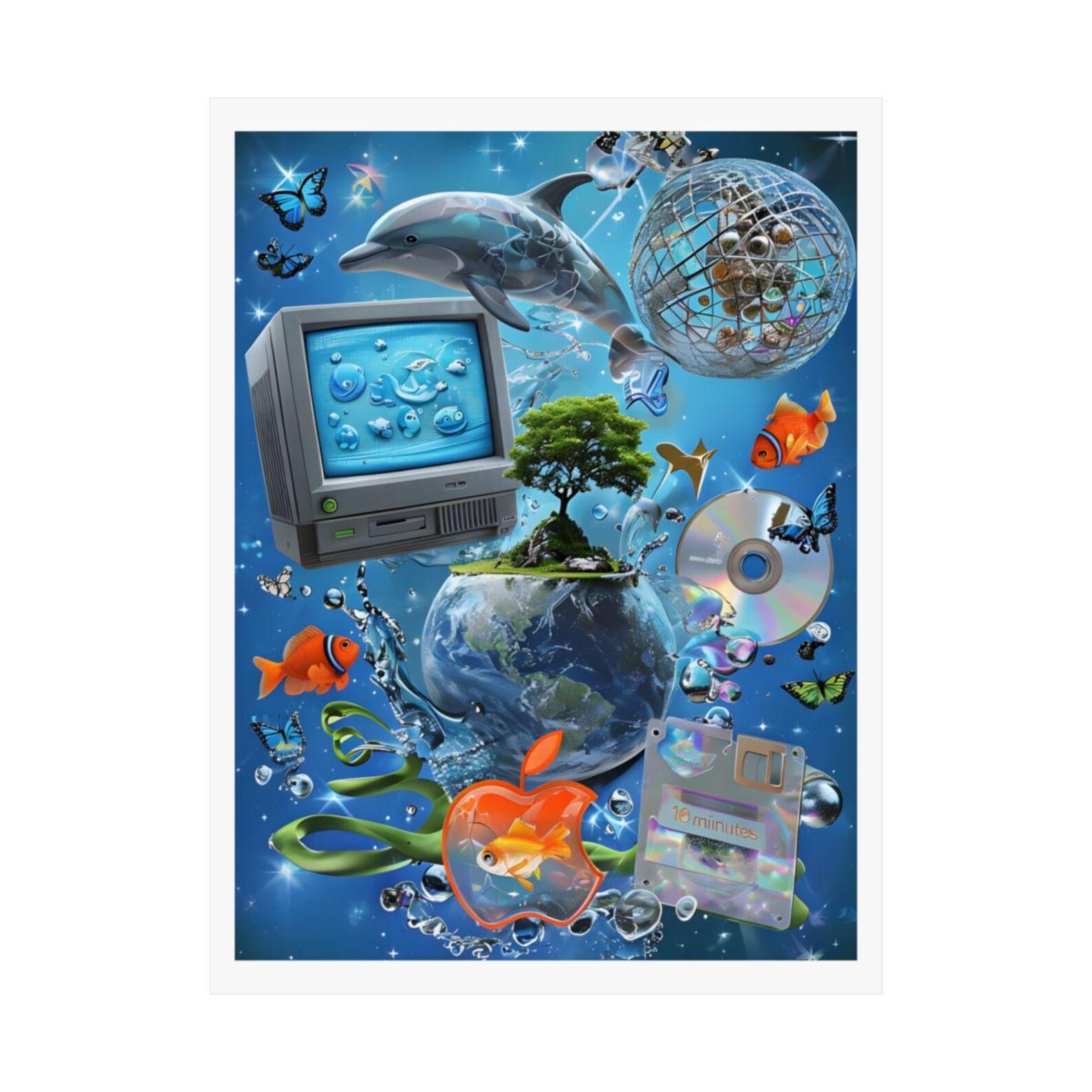 Frutiger Aero Print, Metro Decor, Cybercore Station, Y2K Poster ...