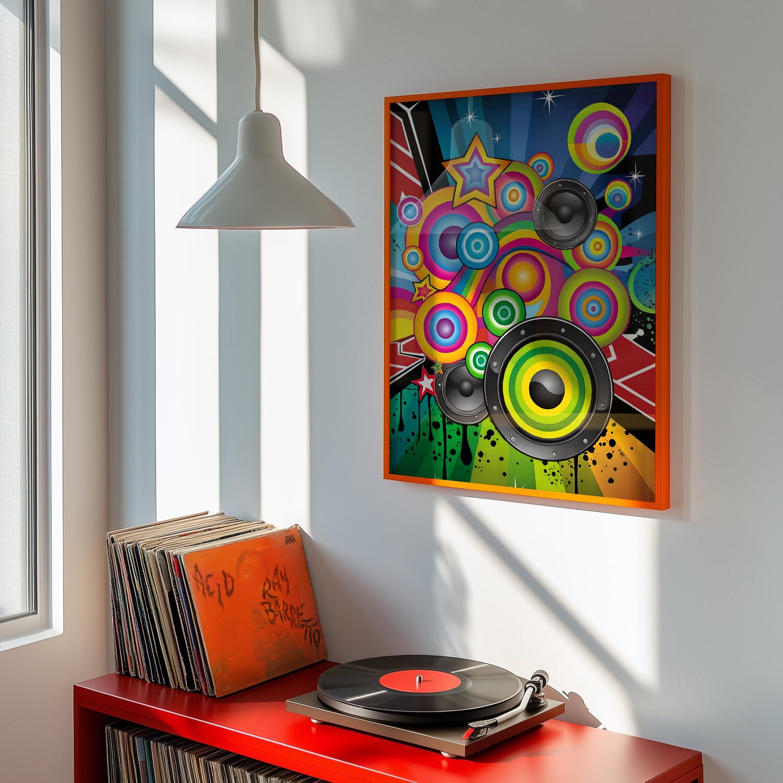 Metro Vector Digital Poster, Frutiger Metro Retro Print, Glossy Flat ...