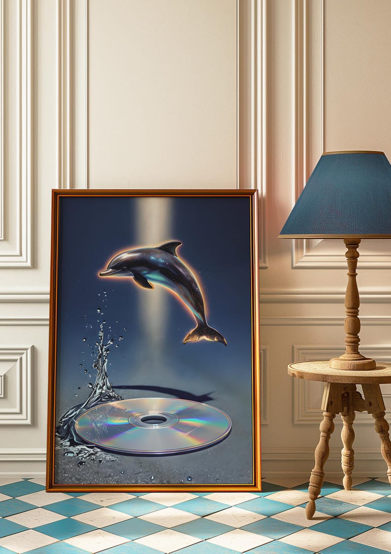 Cybercore Dolphin Wall Art, Dreamcore Poster Print for Home Decor ...