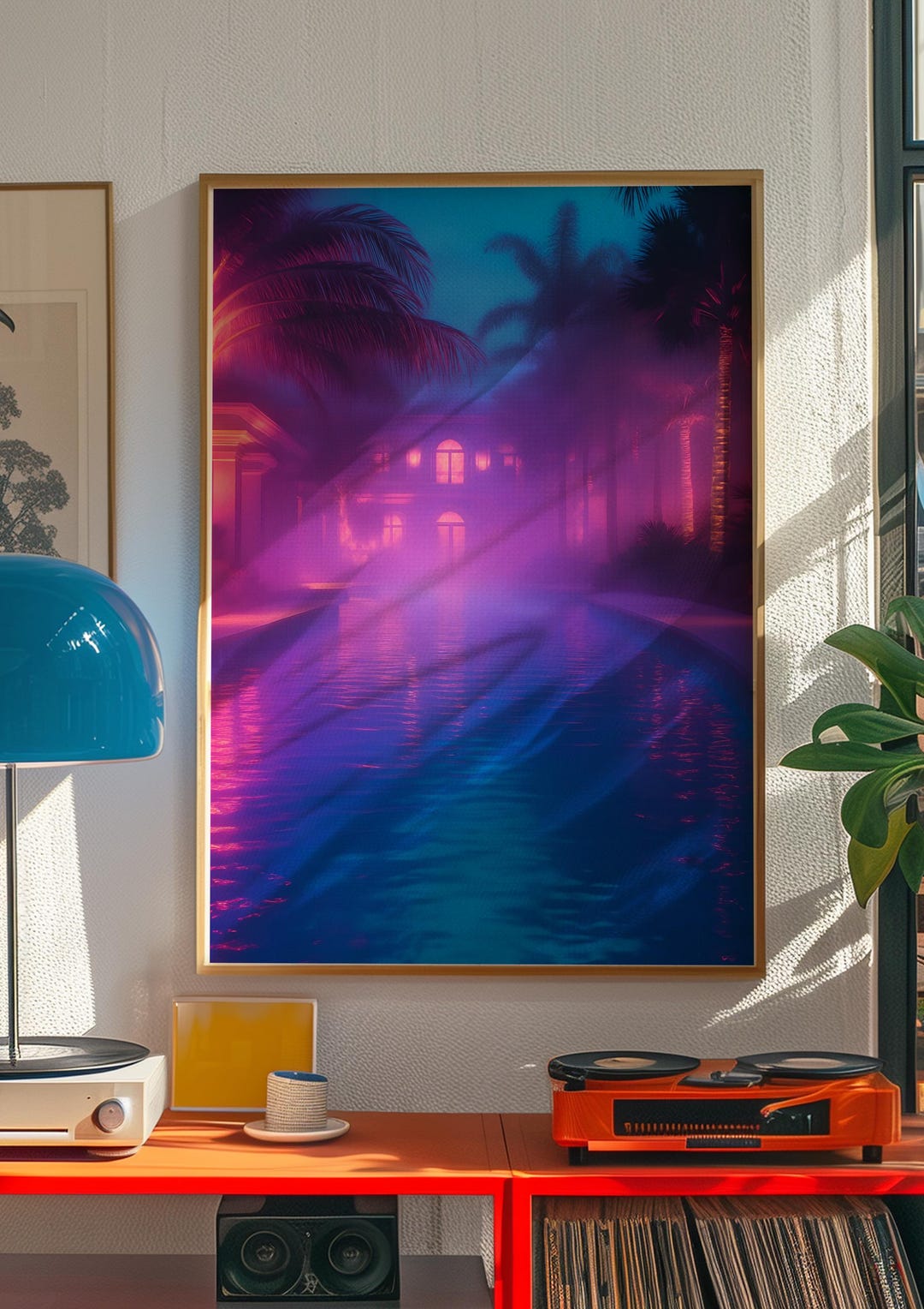Vaporwave Wall Art, Synthwave Poster, Retro Futuristic, Maximalist Wall ...