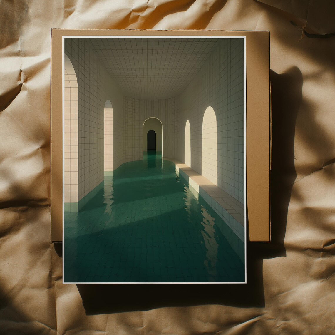 Liminal Space Pool Room Poster: Eerie Vaporwave Art - Etsy