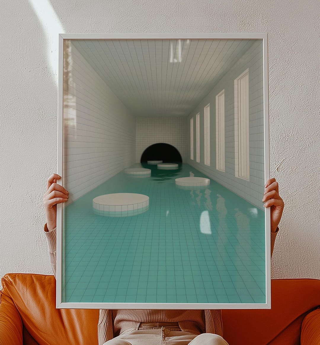 Liminal Space Pool Poster: Dreamcore Urban Exploration Art - Etsy
