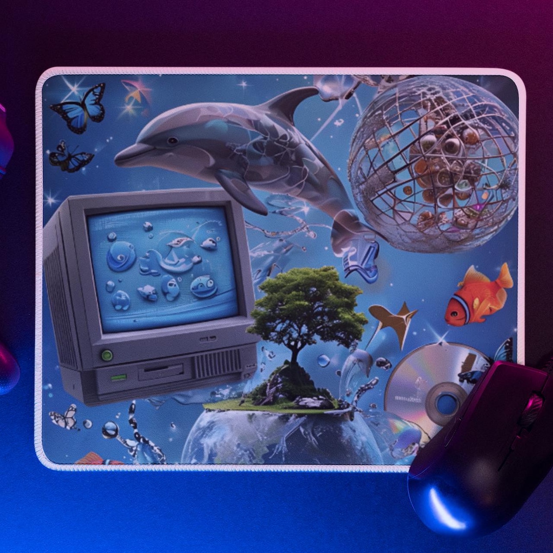 Frutiger Aero Circular Mouse Pad, Colorful Mousepad, Webcore Deskmat ...