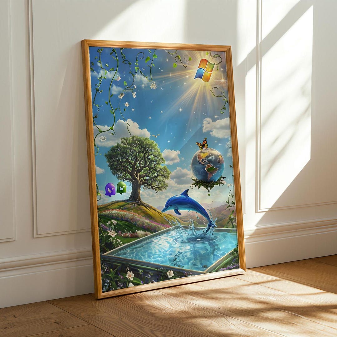 Frutiger Aero Design, Metro Wall Poster, Cybercore Dream, Y2K Style Art ...