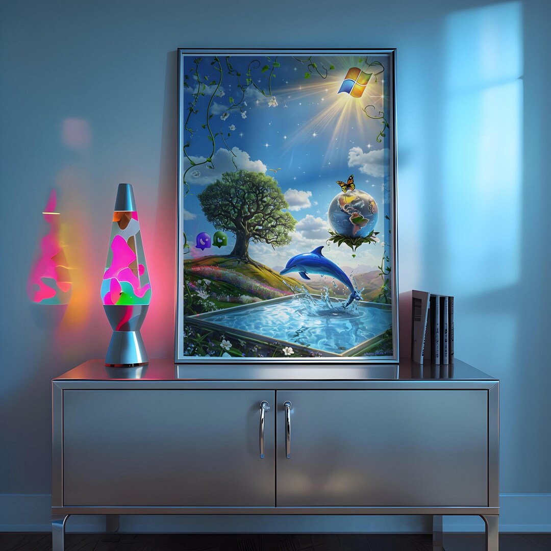 Frutiger Aero Design, Metro Wall Poster, Cybercore Dream, Y2K Style Art ...