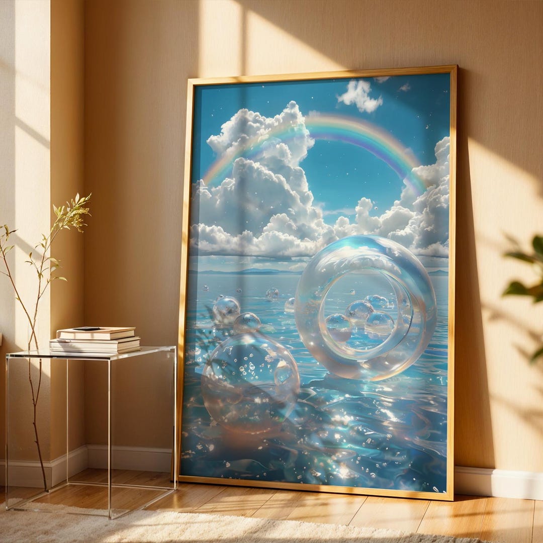 Frutiger Aero Poster Print, Kidcore Aqua Aero Home Decor, Early 2000s ...