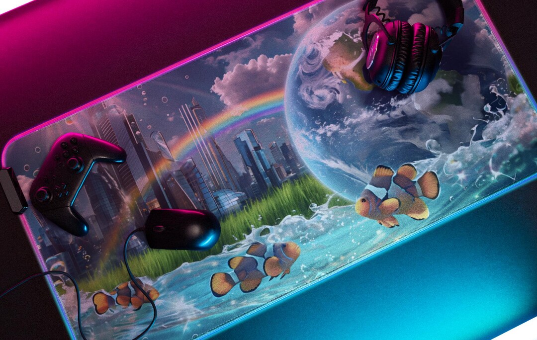 Frutiger Aero Deskmat, Vaporwave Desk Decor, Cybercore Keyboard Pad ...