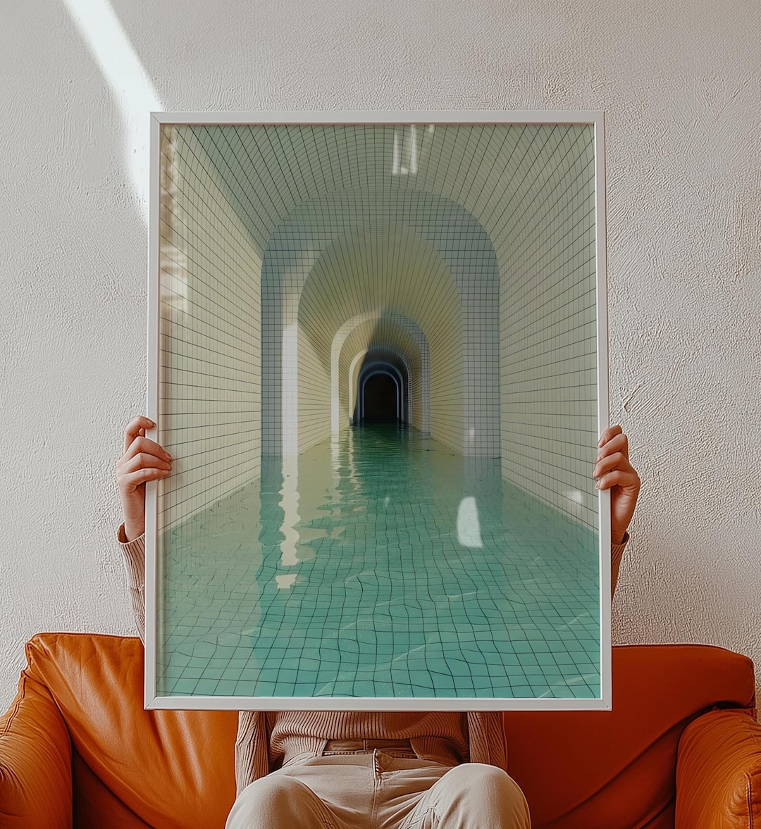 Vaporwave Pool Rooms Art Print: Liminal Space Cybercore Decor - Etsy