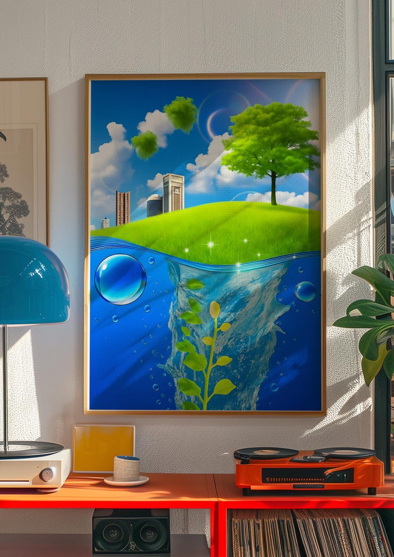 Frutiger Aero Poster, Y2K Aesthetic, 2000s Internet Decor (digital ...