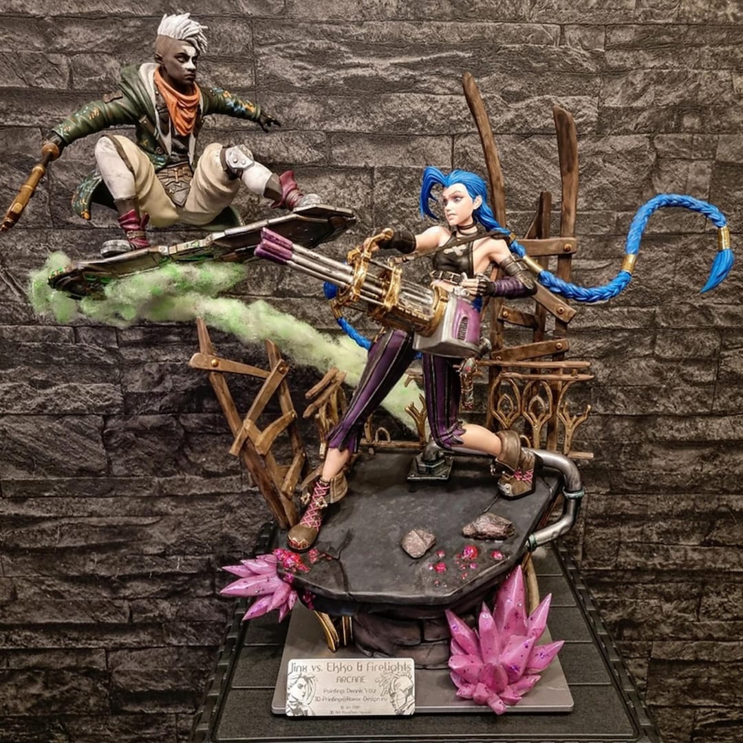 Arcane Jinx Ve Ekko Firelights Contentious Fight 8K Diorama - Etsy