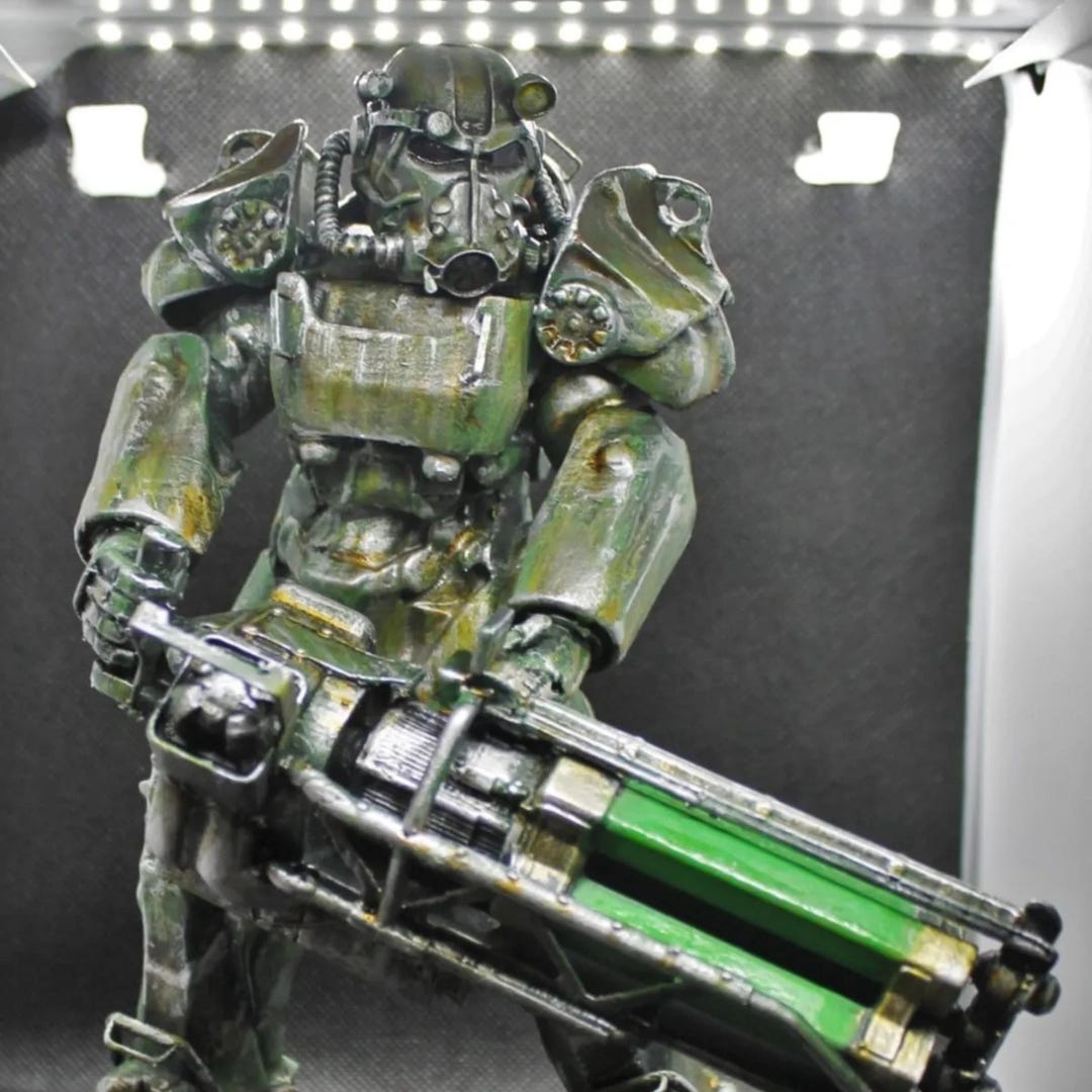 Fallout T60 Figure • T-60 Power Armor Sculpt • Fallout Statue • Roll ...