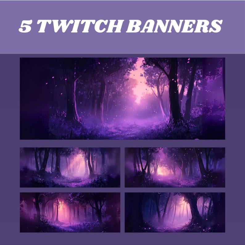 Paquete de superposición de Twitch morado, fondo animado de VTuber ...